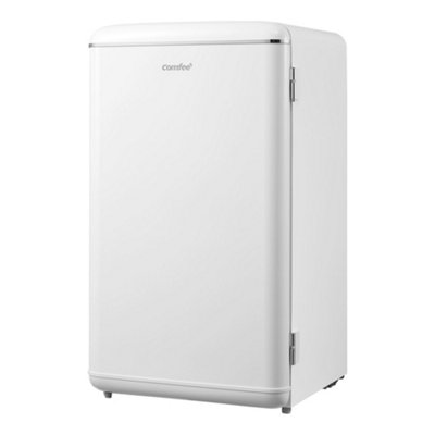 Livingandhome White 93L Retro Freestanding Fridge with Chiller Box