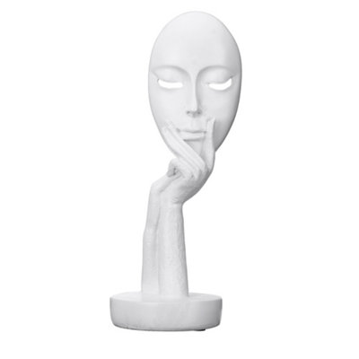 Livingandhome White Abstract Resin Woman Face Statue Home Tabletop ...