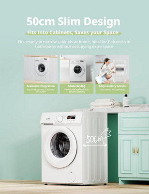 LIVINGANDHOME WHITE FREESTANDING WASHING MACHINE 9KG LOAD
