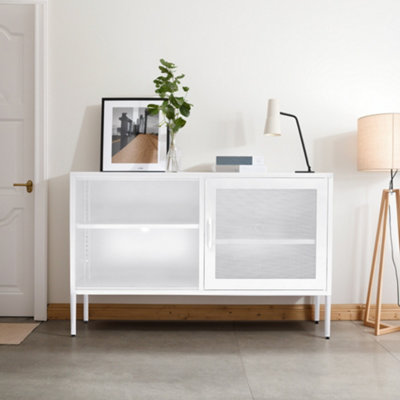 Livingandhome White Rectangle Freestanding Metal File Filing Cabinet ...