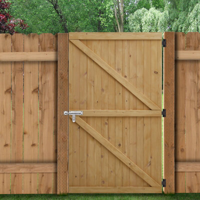 Livingandhome Wooden Garden Gate Side Gate with Latch H 183 cm x W 91 ...