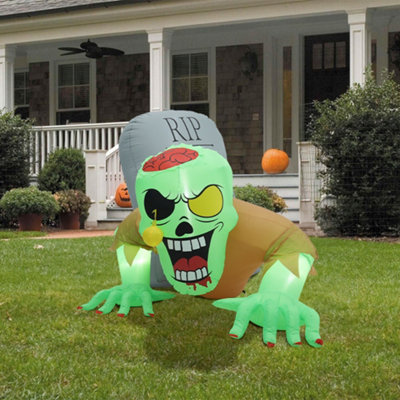Livingandhome Zombie Tombstone Outdoor Halloween Inflatable with LED ...