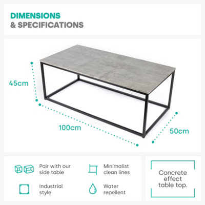 LIVIVIO Concrete Effect Coffee Table