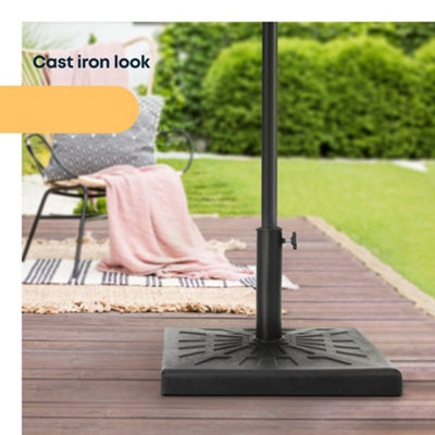 LIVIVO 19Kg Square Resin Parasol Base - Black