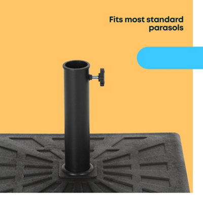 LIVIVO 19Kg Square Resin Parasol Base - Black