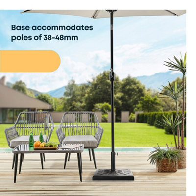 LIVIVO 19Kg Square Resin Parasol Base - Black