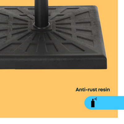 LIVIVO 19Kg Square Resin Parasol Base - Black