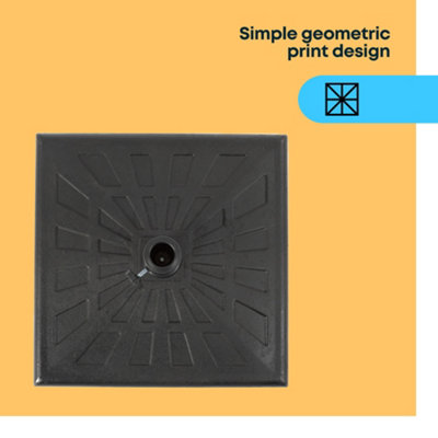 LIVIVO 19Kg Square Resin Parasol Base - Black