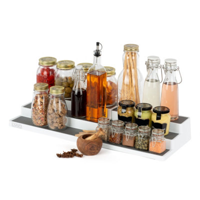 LIVIVO 3-Tier Extending Spice Rack Organiser - Wall Mounted & Hanging ...
