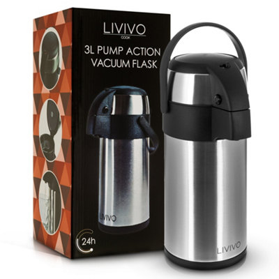 LIVIVO 5L Stainless Steel Thermal Flask - Hot & Cold Drinks, Double ...