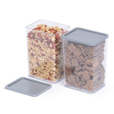 LIVIVO 810ml Food Storage Containers with Grey Lids