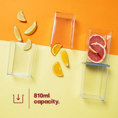LIVIVO 810ml Food Storage Containers with Grey Lids