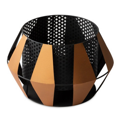 LIVIVO Brazier Mesh Fire Pit - Outdoor Bronze Steel Camping & Garden ...