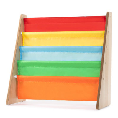 LIVIVO Colorful Sling Bookcase with Fabric Shelves - Multicoloured