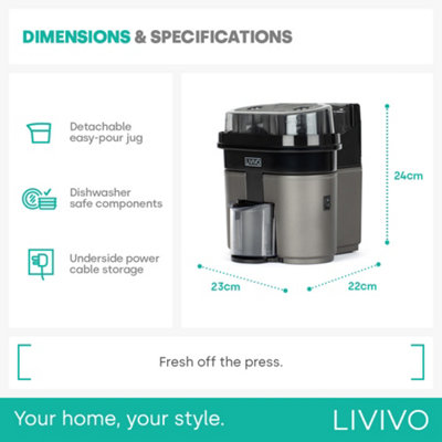LIVIVO Electric Twin Citrus Juice Maker with Anti Drip Valve Home Fruit Mixer Citrus Orange Fruits Squeezer 90W