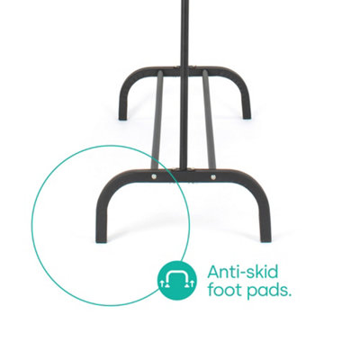LIVIVO Heavy Duty Metal Clothes Rail with a Shoe Rack - Black