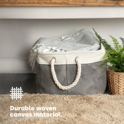 Canvas storage bins store