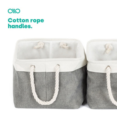Canvas storage baskets store