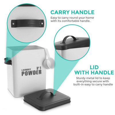 LIVIVO Laundry Detergent Storage Container Box - Compact, Durable ...
