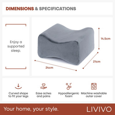 LIVIVO Memory Foam Contour Leg Pillow - Grey