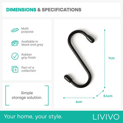LIVIVO "S" Kitchen Hanging Hooks - For Hanging Pots and Pans to your ...