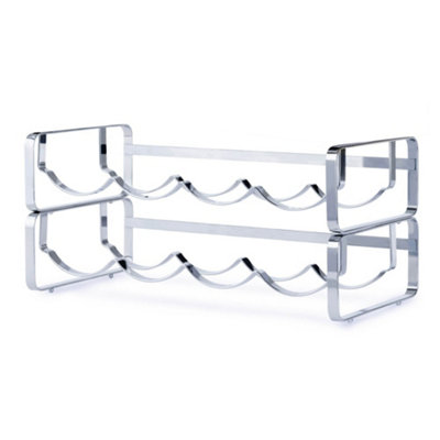 LIVIVO Silver Chrome Wine Rack for Countertop Bottle Storage