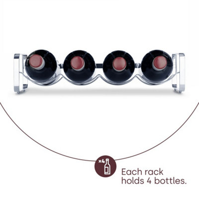 LIVIVO Silver Chrome Wine Rack for Countertop Bottle Storage