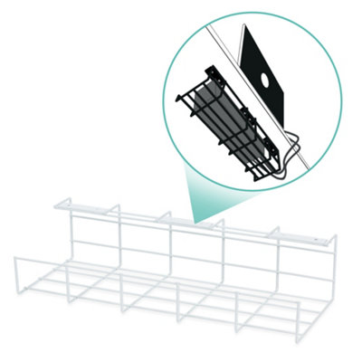 LIVIVO Under Desk Cord Organizer for Wire Management, Metal Wire Cable ...