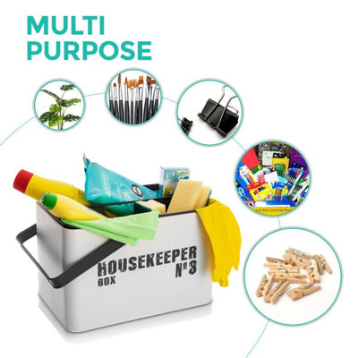 LIVIVO Vintage Metal Housekeeping Storage Box, Cleaning Caddy ...