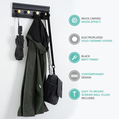 LIVIVO Wall Mounted Floating Coat Rack - Modern, Sleek, Space-Saving ...