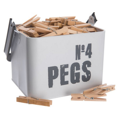LIVIVO Washing Pegs Storage Container Bin - Perfect Organiser for ...