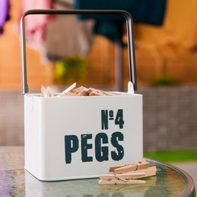 LIVIVO Washing Pegs Storage Container Bin - Perfect Organiser for ...