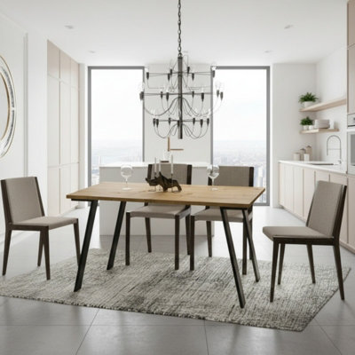 LIWIA Extendable Dining Table Modern 130 210 80 cm Table in Artisan Oak ...