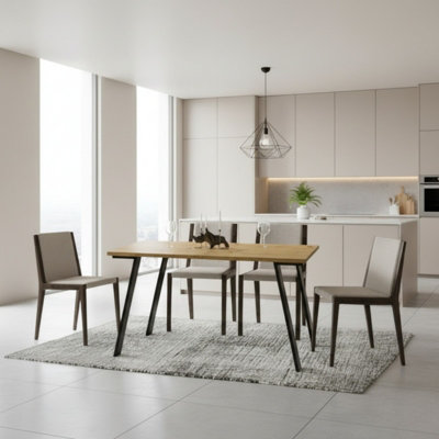LIWIA Extendable Dining Table Modern 130 210 80 cm Table in Artisan Oak ...