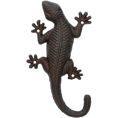 Lizard Gecko Garden Wall Door Shed Sculpture Ornament Statue Metal ...
