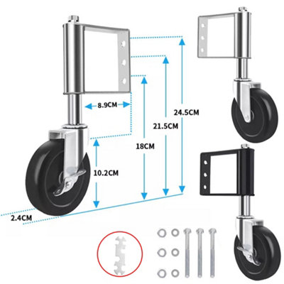 LOAD CAPACITY GATE WHEEL HEAVY DUTY SPRING LOADED SWIVEL CASTER WITH ...
