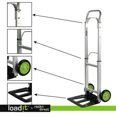 LoadIt 100kg Folding Trolley Sack Truck Barrow, Hand Truck, Moving ...