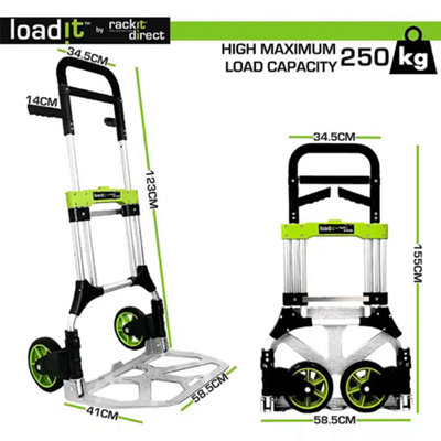 LoadIt 250kg Heavy Duty Folding Trolley Sack Truck Barrow, Hand Truck ...