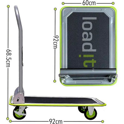 LoadIt 300kg Folding Foldable Flatbed Platform Trolley, Hand Truck ...