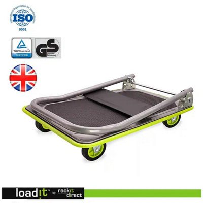 LoadIt 300kg Folding Foldable Flatbed Platform Trolley, Hand Truck ...