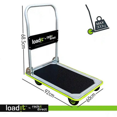 LoadIt 300kg Folding Foldable Flatbed Platform Trolley, Hand Truck ...