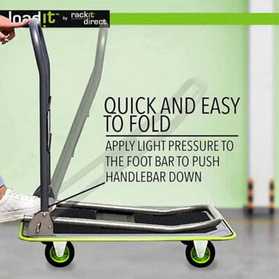 LoadIt 300kg Folding Foldable Flatbed Platform Trolley, Hand Truck ...