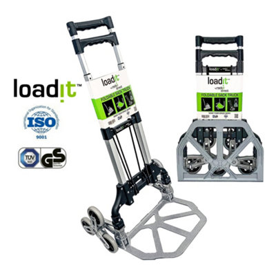 LoadIt 70KG Stair Climber Folding Trolley Sack Truck Barrow, Hand Truck ...