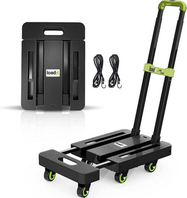 LoadiT Extendable Platform Trolley 225kg Capacity Telescopic Handlebar ...