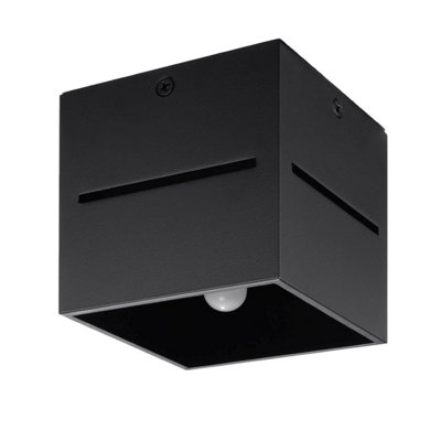 Lobo Aluminium Black 1 Light Classic Ceiling Light