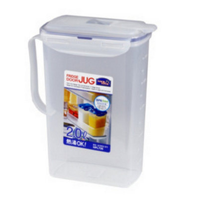Lock & Lock Rectangular Fridge Door Jug Transparent/White (19 x 10 x 23 ...