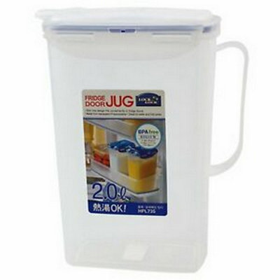Lock & Lock Rectangular Fridge Door Jug Transparent/White (19 x 10 x 23 ...