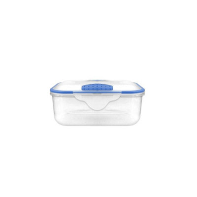 LOCK N SEAL RECTANGULAR FOOD CONTAINER CLEAR/BLUE (1.8L)