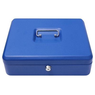 Lockable 12" Steel Cash Box - Money Organiser Safe with Note & Coin ...