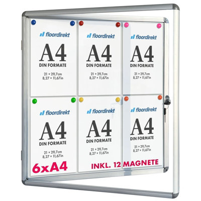 Lockable Magnetic Notice Board Indoor Display Case for Office School ...